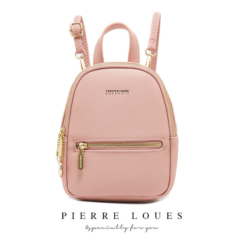 Рюкзак Pierre Louis 2024, искусственный, женский, розовый, с буквами, застежка-молния