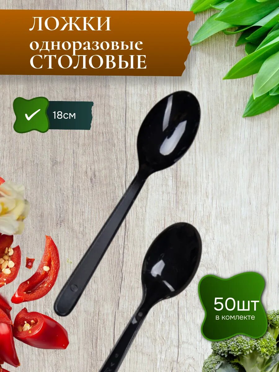Ложка столовая одноразовая 18см 50шт