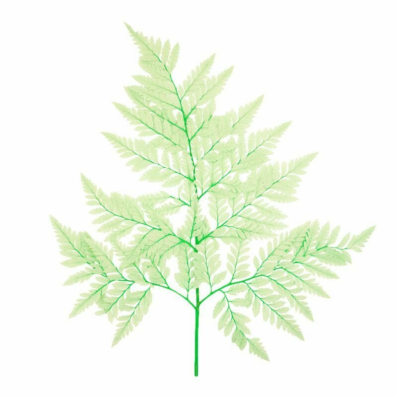 Искусственные листья Веселый праздник папоротника, бирюзовые, стабилизированные