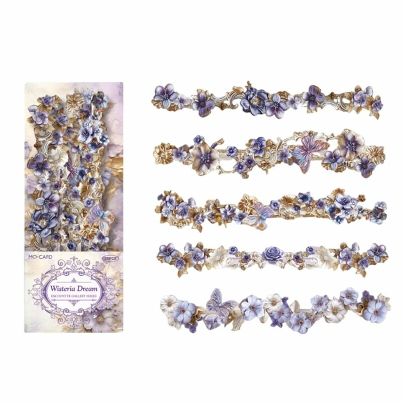 Наклейка Для Аккаунта С Длинным Цветочным Бордюром Рук-Wisteria Flower Dream