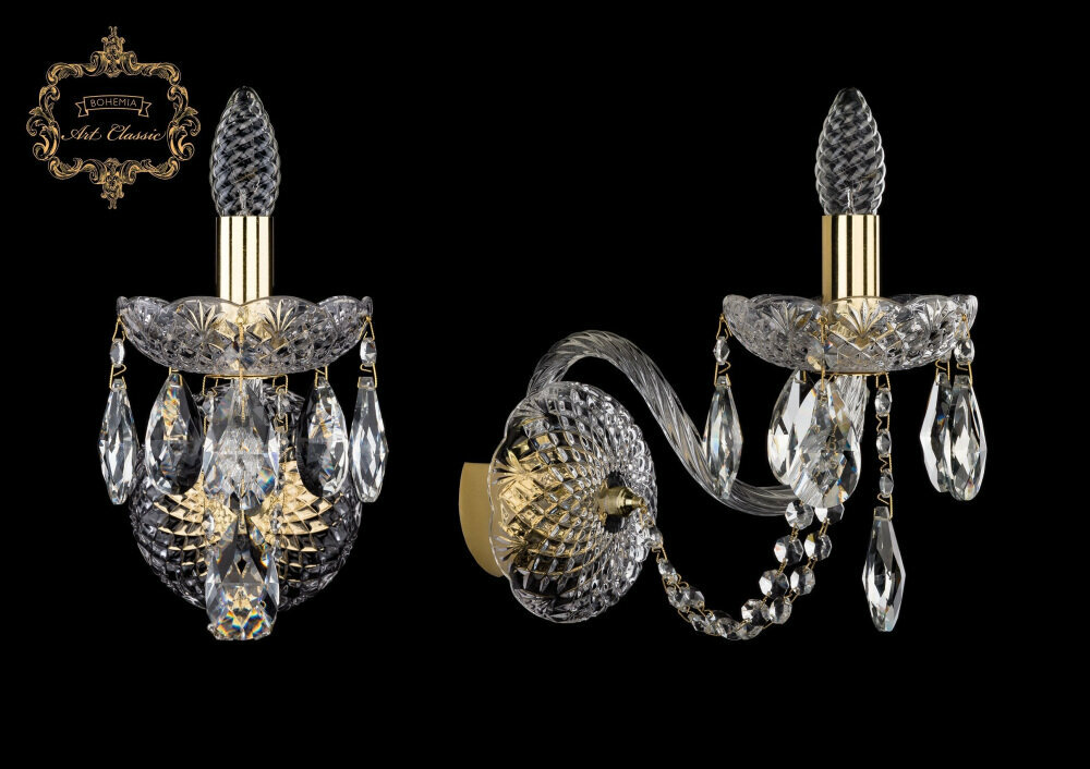 Бра, настенный светильник Art Classic 10.11 10.11.1.195. XL. Gd. Sp, E14, IP20, Классический, Барокко