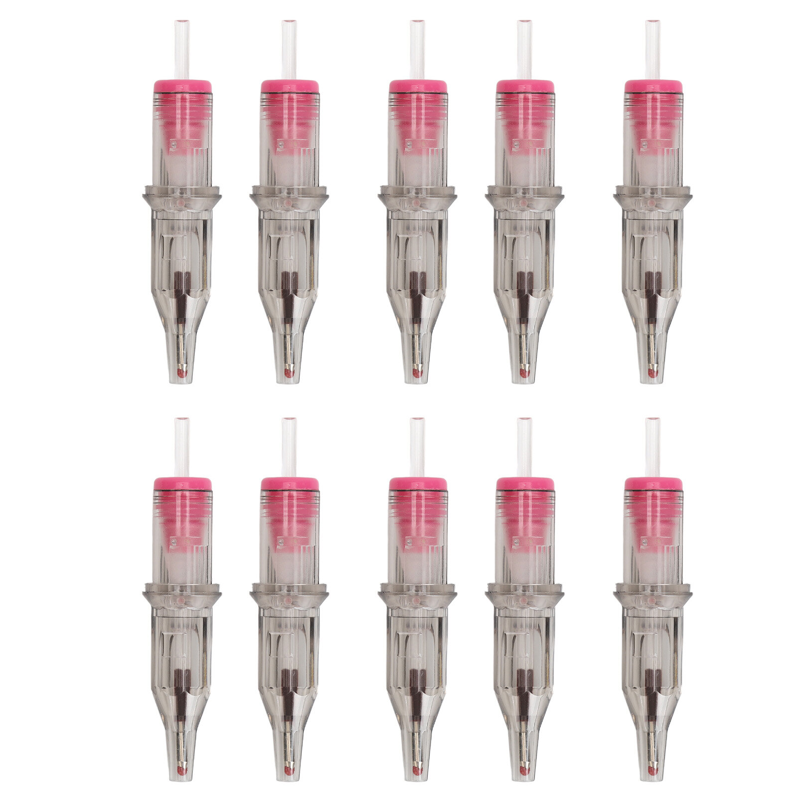 10 шт. 2 мл картриджи для шариковой ручки для татуировок, наконечник 0,5 мм, лайнер, шейдер, шариковая ручка, картриджи для практики, розовые, прочные и точные