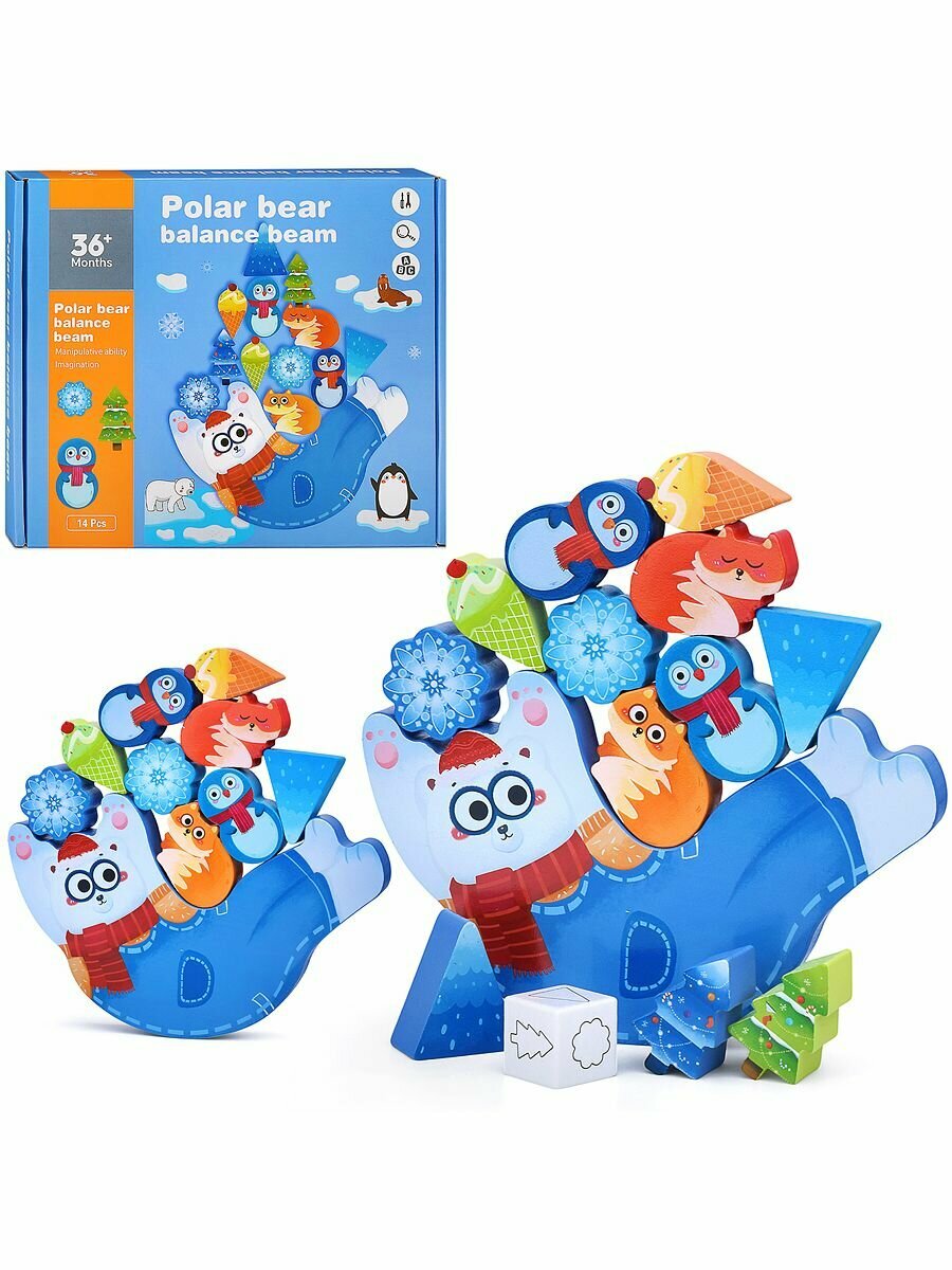 Игра Баланс "Зимние забавы" D1899 Щепочка, 12 фигурок, детям от 3 лет