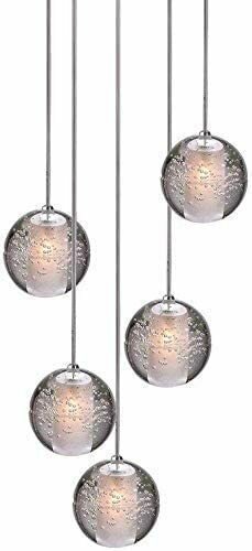 Подвесной светильник, IWANTDO, Кристаллы, Регулируемый по высоте, BDD32, 5 Лампочек 2700K