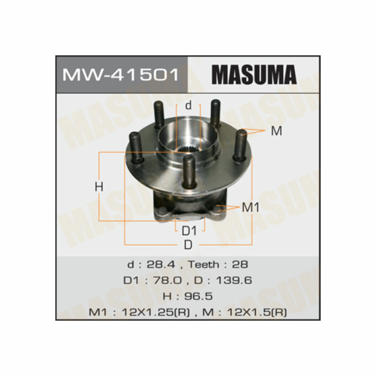 Подшипник-Ступица Зад. Mazda Cx-7, Cx-9 07->(Masuma Mw-41501)