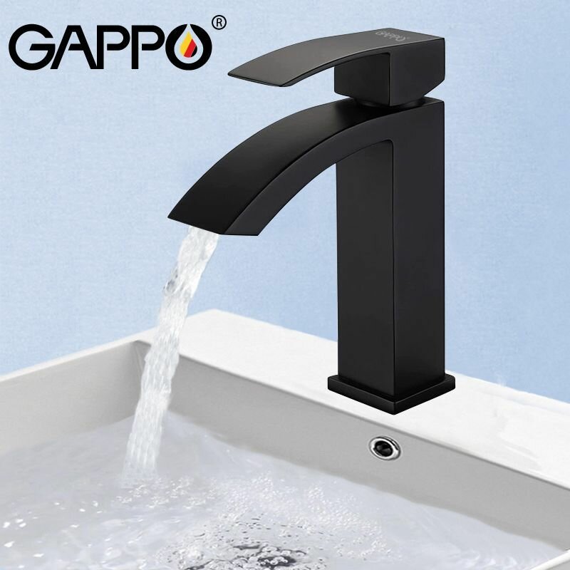 Смеситель GAPPO для раковины, глянцевый, хром, монолитный излив