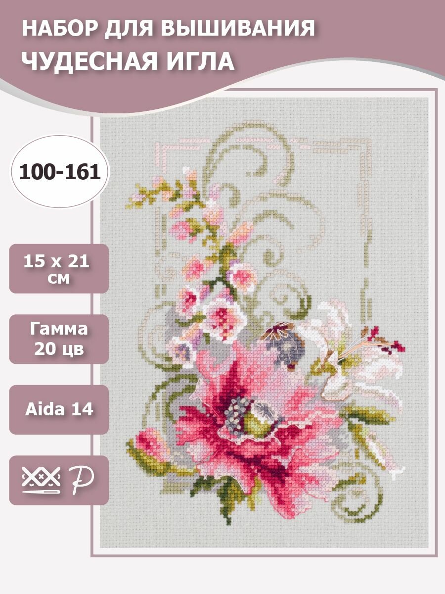 100-161 "Счастливого марта". Набор для вышивания крестом Чудесная игла 15 х 21 см.