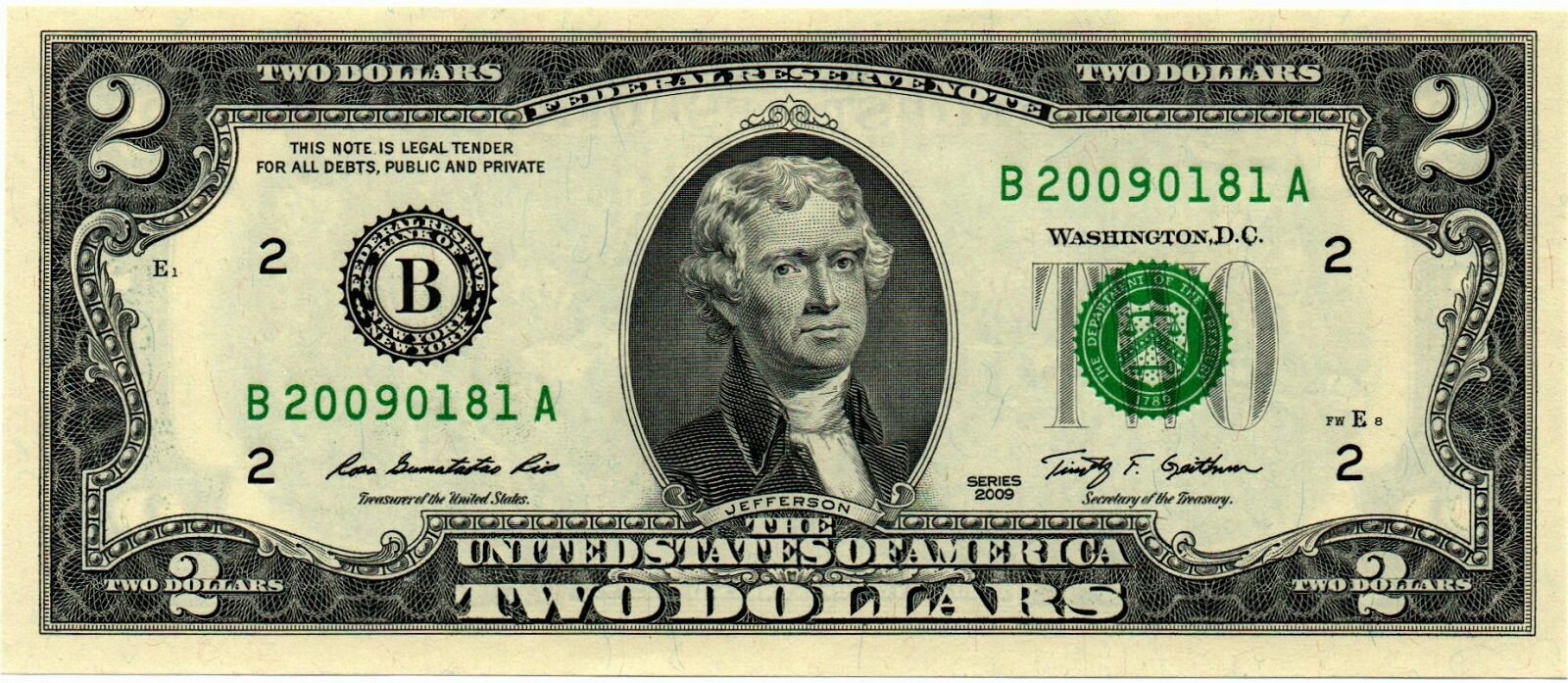 2 доллара 2009 год США 2009 01 81