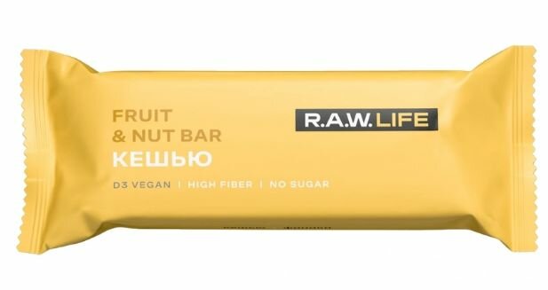 Батончик R.A.W.Life кешью (15 батончиков по 47 г)