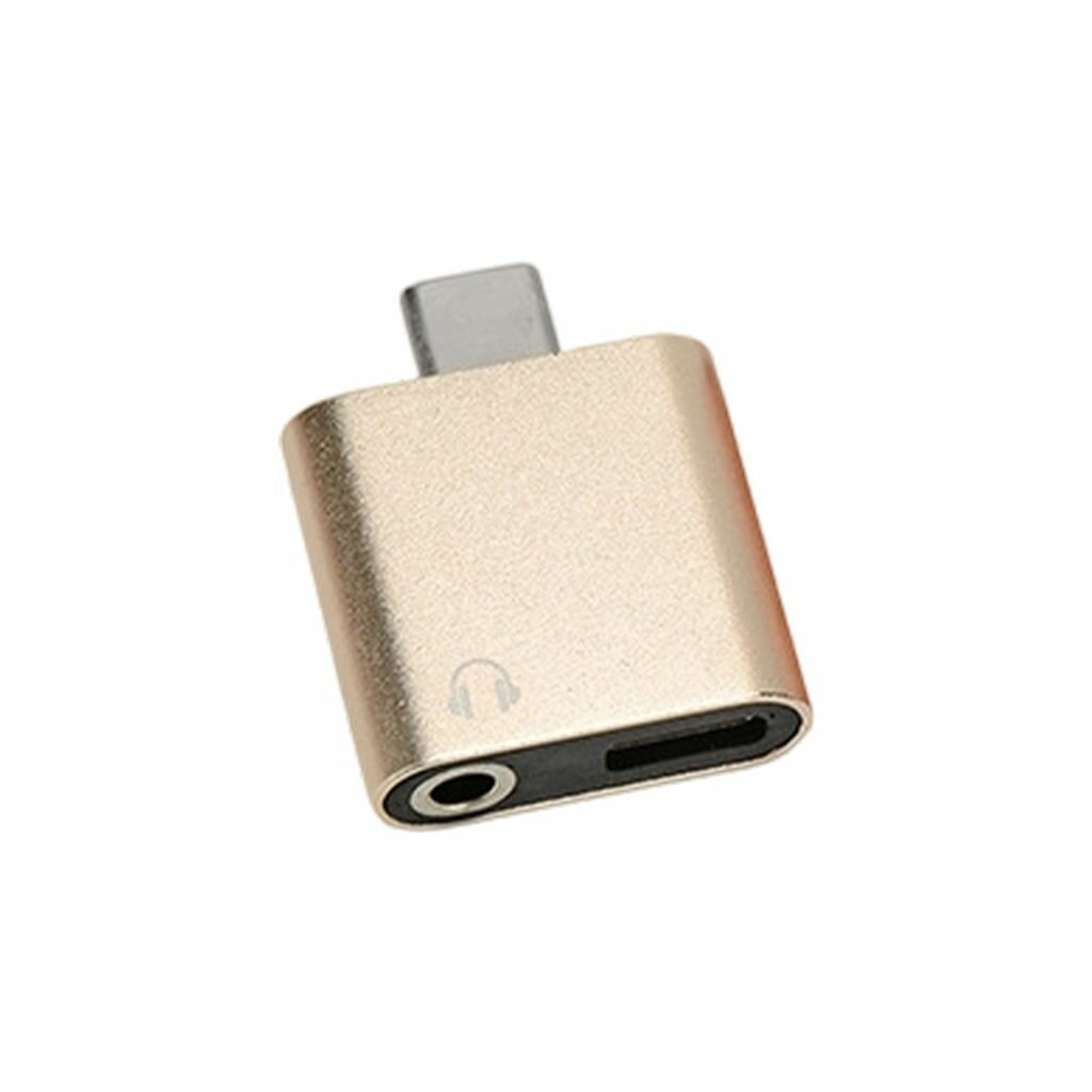 Адаптер питания usb, Разъем USB C для подключения AUX 3,5 мм и адаптер для зарядки TypeC-золотой