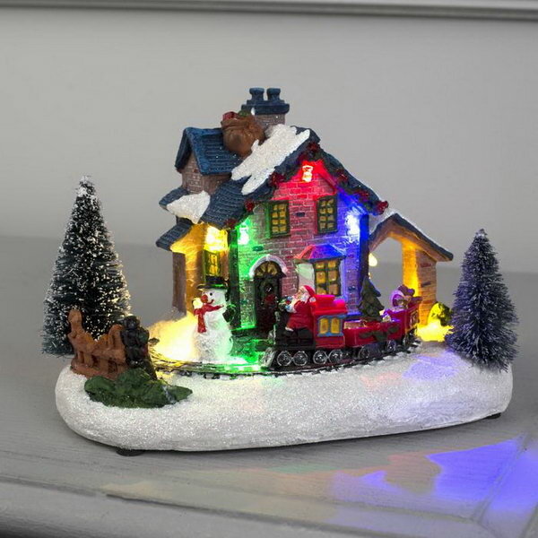 Светодиодная фигура "Рождественский поезд", 12х17 см, 5 LED, AААх3