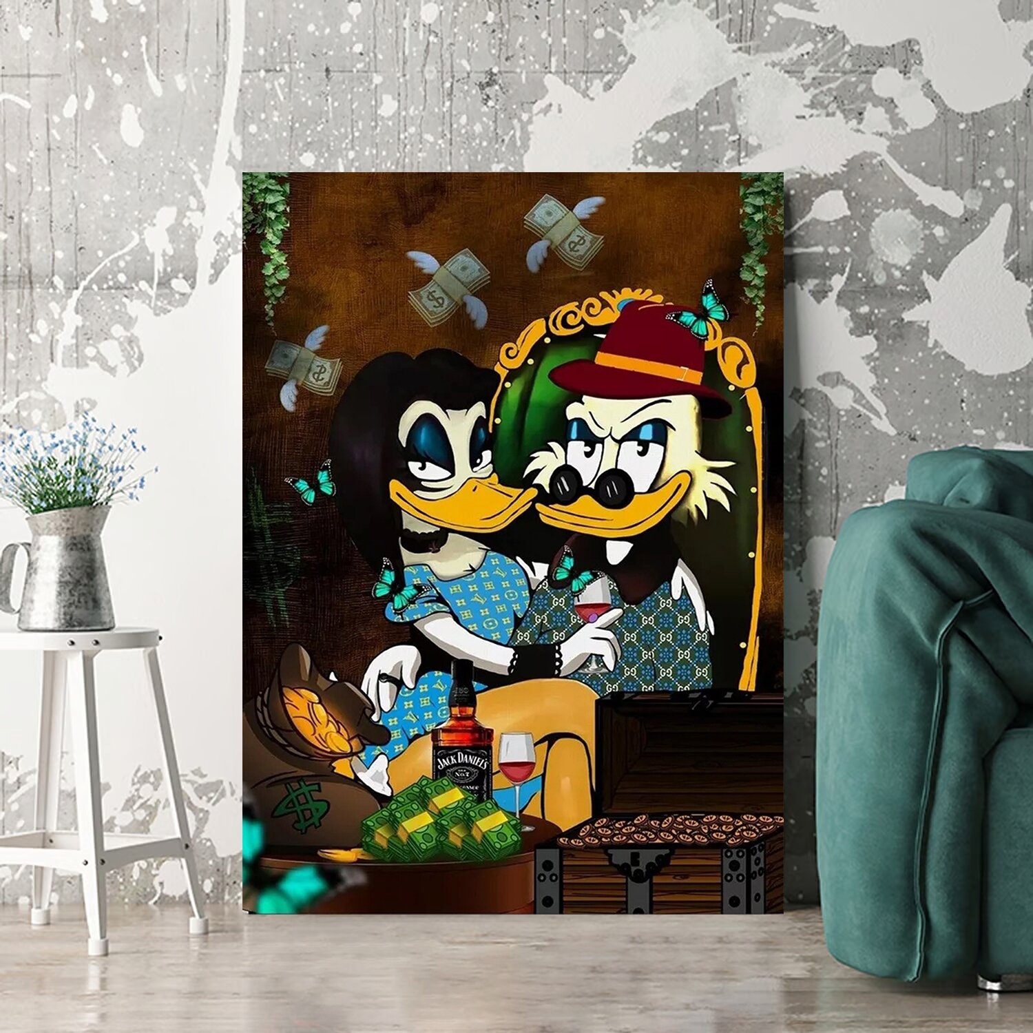 Картина на стену для интерьера - "Скрудж Макдак, мультперсонажи", 30х40 см.