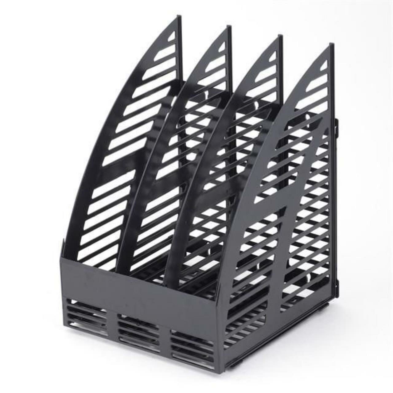 Лоток вертикальный для бумаг Эсир 240 мм, черный пластик, 3 отделения