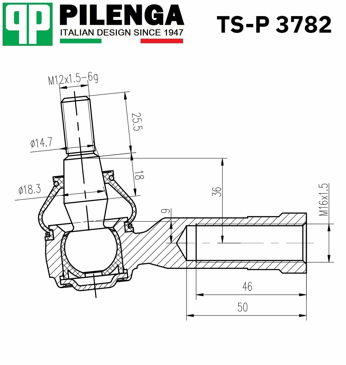 Наконечник Рул. Тяги Прав. vw Transporter T4(Pilenga Ts-P 3782)