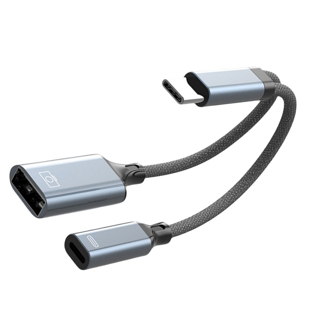 Двухпортовый Адаптер Для Зарядки Наушников USB C, Быстрая Подача Питания и Прослушивание