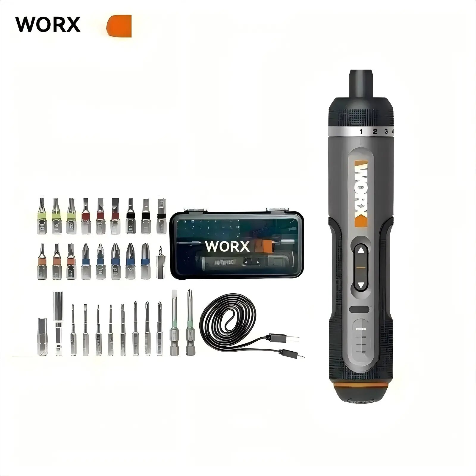 WORX WX242 Аккумуляторная отвертка 4В, 5 Нм, 2 Ач, с механическим ограничением момента
