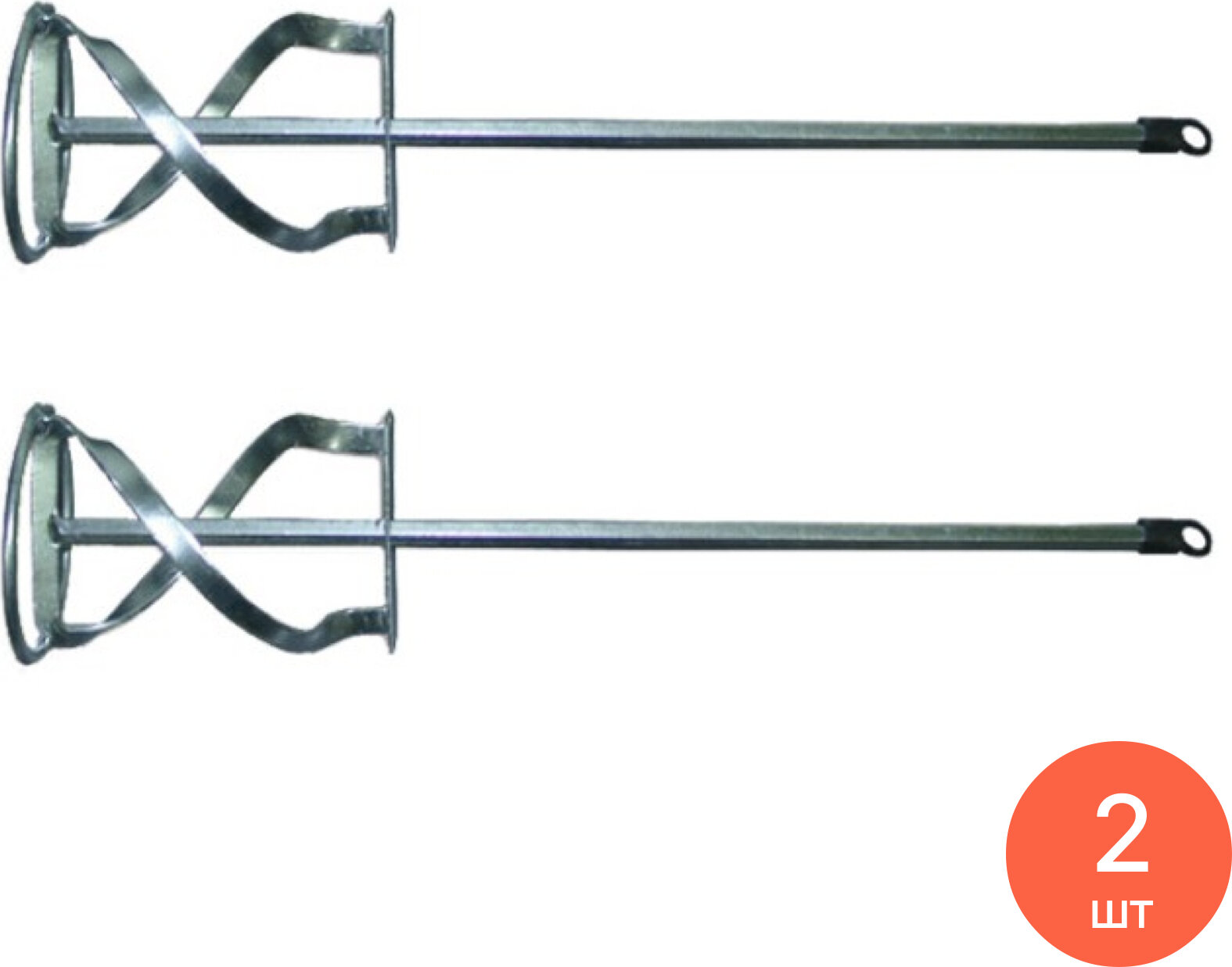 Миксер строительный 888 для штукатурки, шестигранный хвостовик, металлический, серый, 110х600мм / инструменты (комплект из 2 шт)