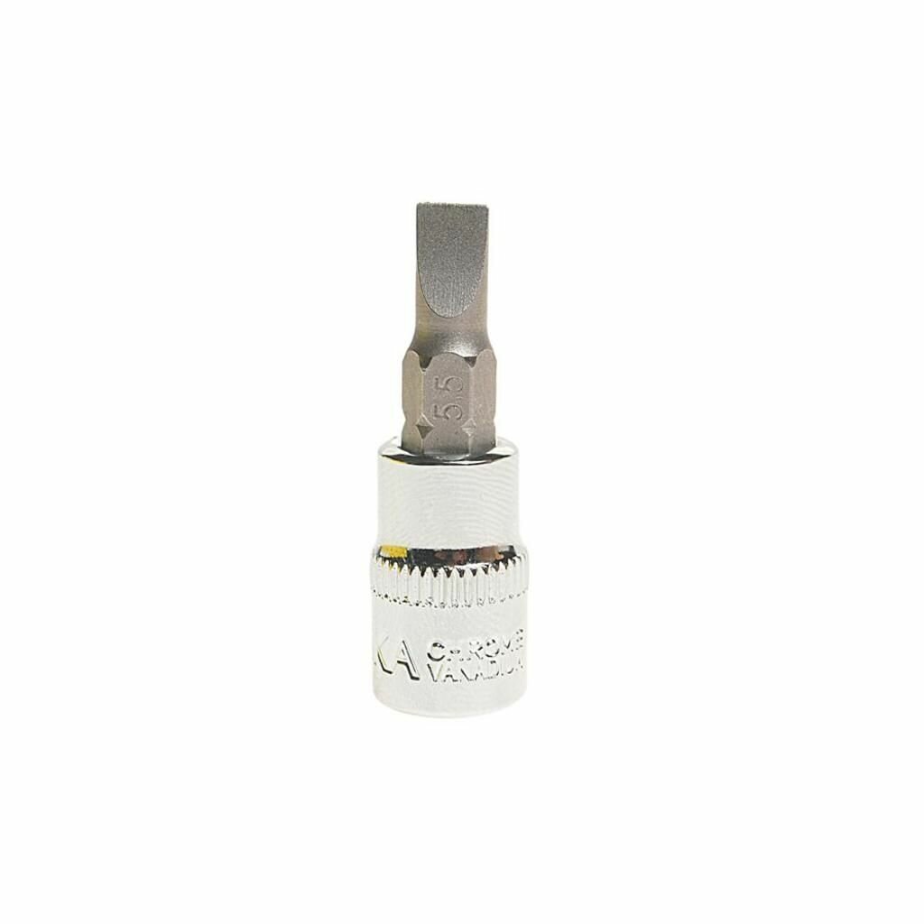 Головка торцевая бита со вставкой 1/4" SL5.5 L 37мм, арт ER93002 эврика