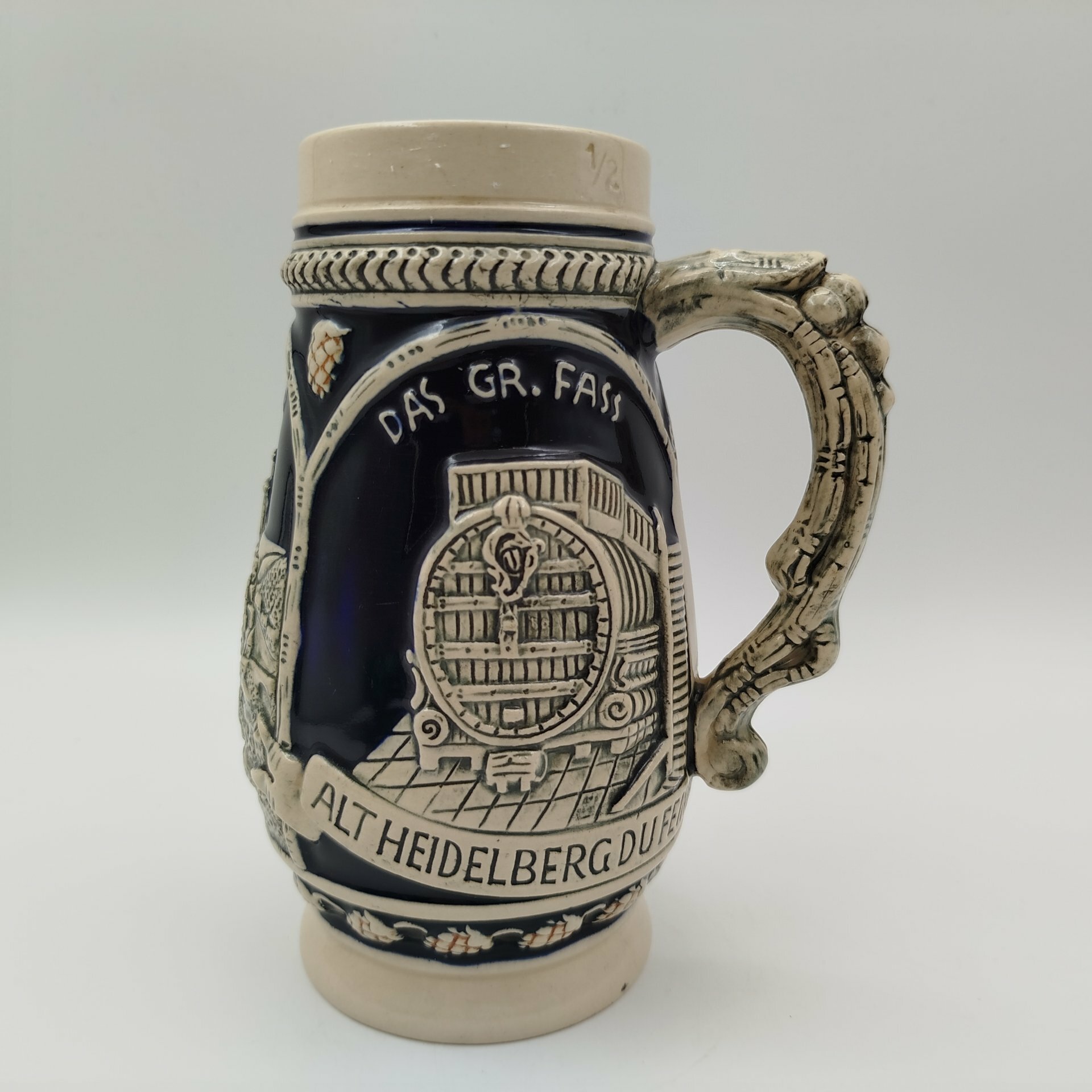 Кружка пивная "Хайдельберг", керамика, крытье, глазурь, Германия, 1960-1980 гг.