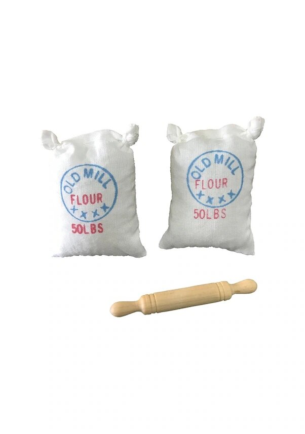 3 шт. Мини-домик в виде доллара 1:12, украшение для кухни, мешок для муки и скалка, миниатюрная карманная игрушка с едой