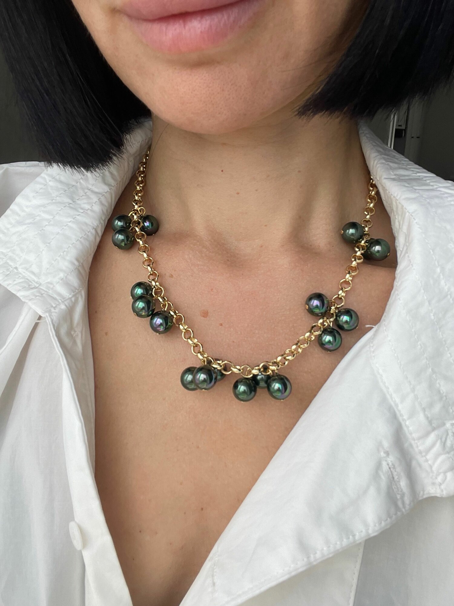 Колье, жемчуг имитация