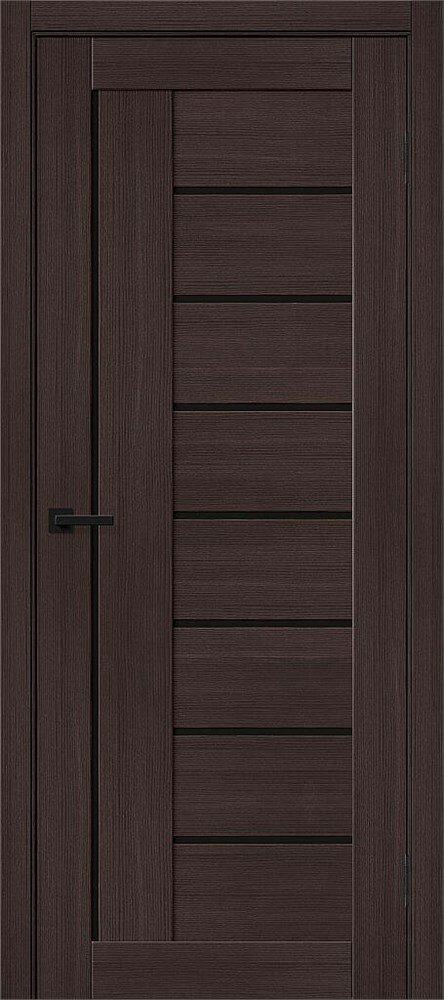 BRAVO Межкомнатная дверь 200*60, Браво-29, Wenge Melinga / Black Shine , Эко Шпон 200*60 Wenge Melinga