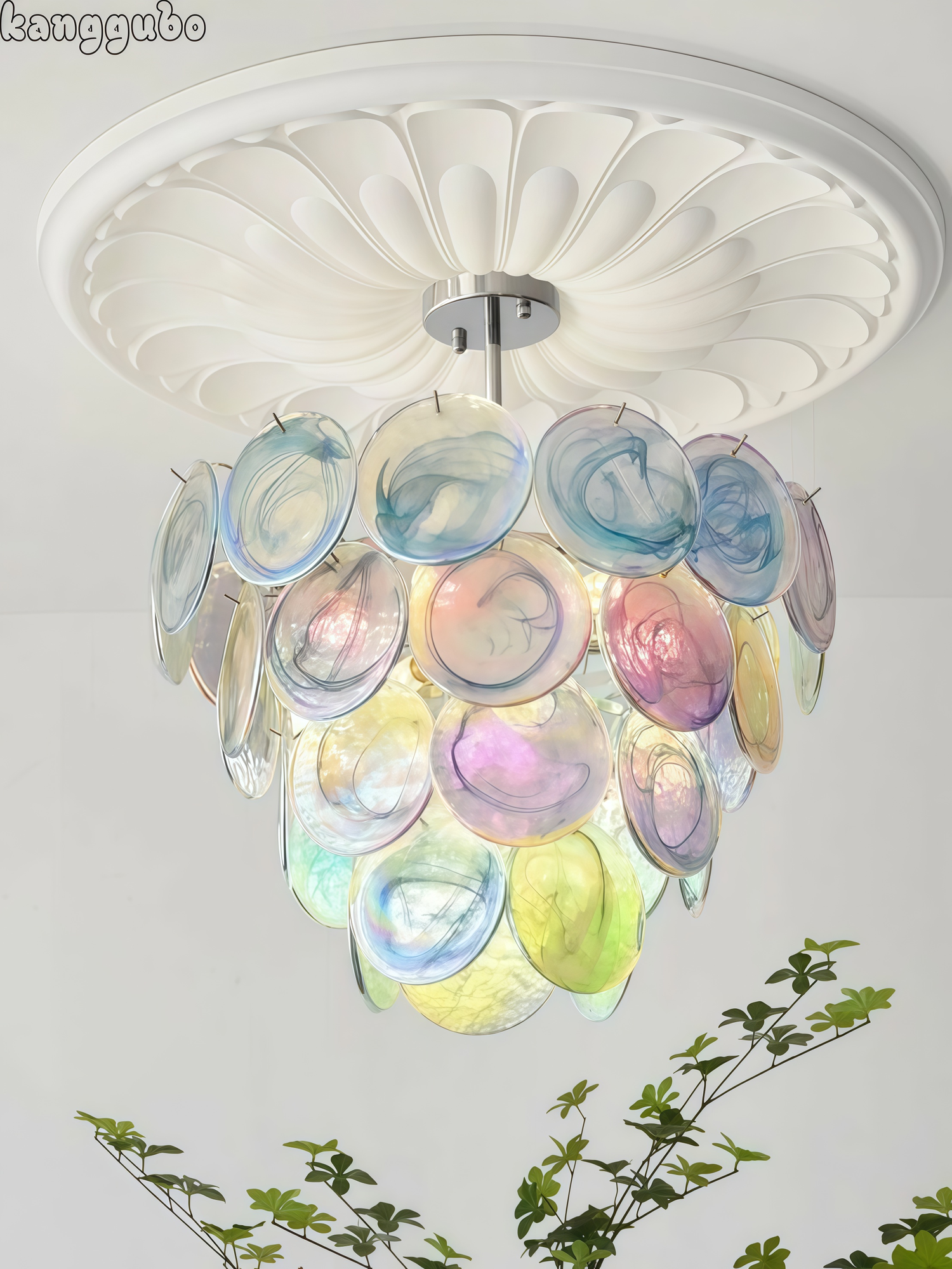 Итальянская муранская люстра из витражного стекла ручной работы