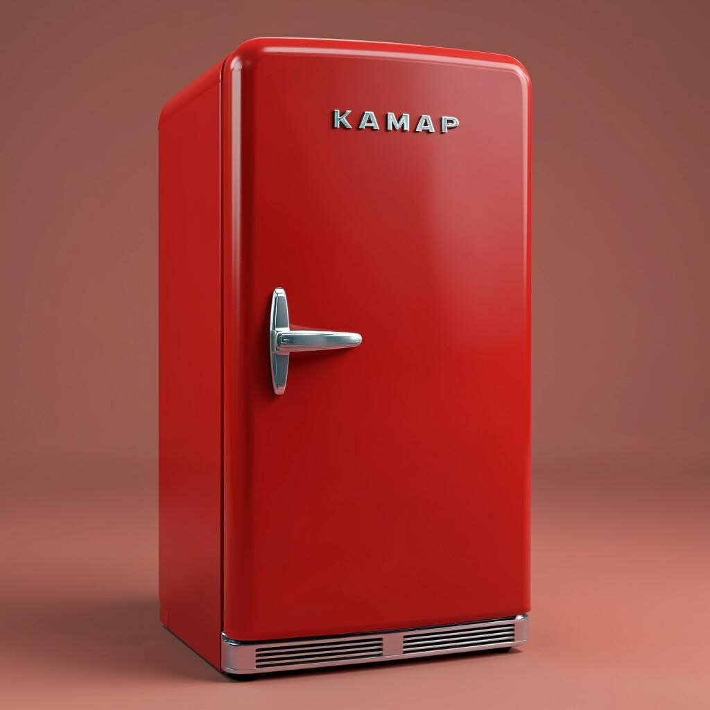 Ретро-холодильник "КАМАР-26", красный, 62л, 1 компрессор, механическое управление, A+++