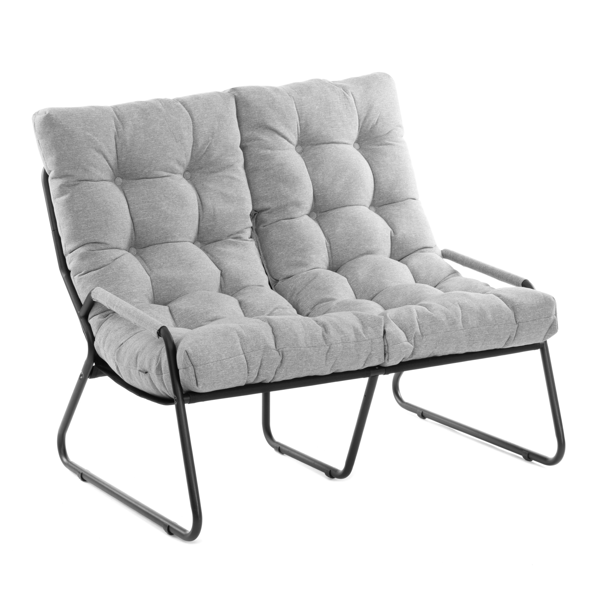 Диван Эрго Tetchair серый, ткань и металл, мягкое сиденье, с подлокотниками