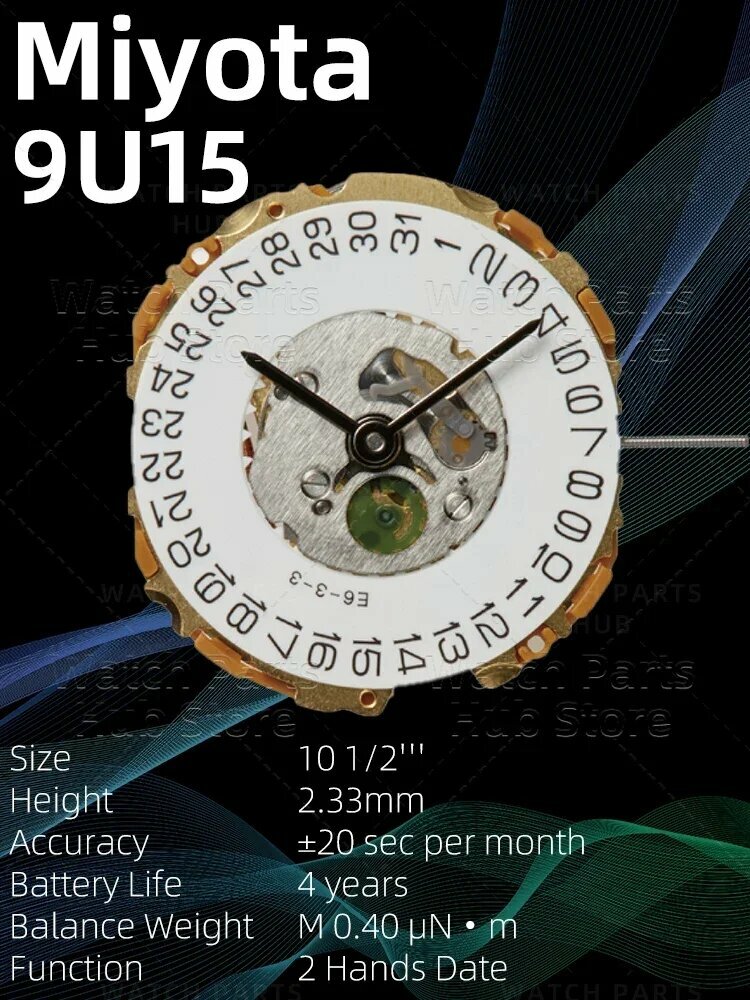 Механизм Miyota 9U15 для часов Date At 3