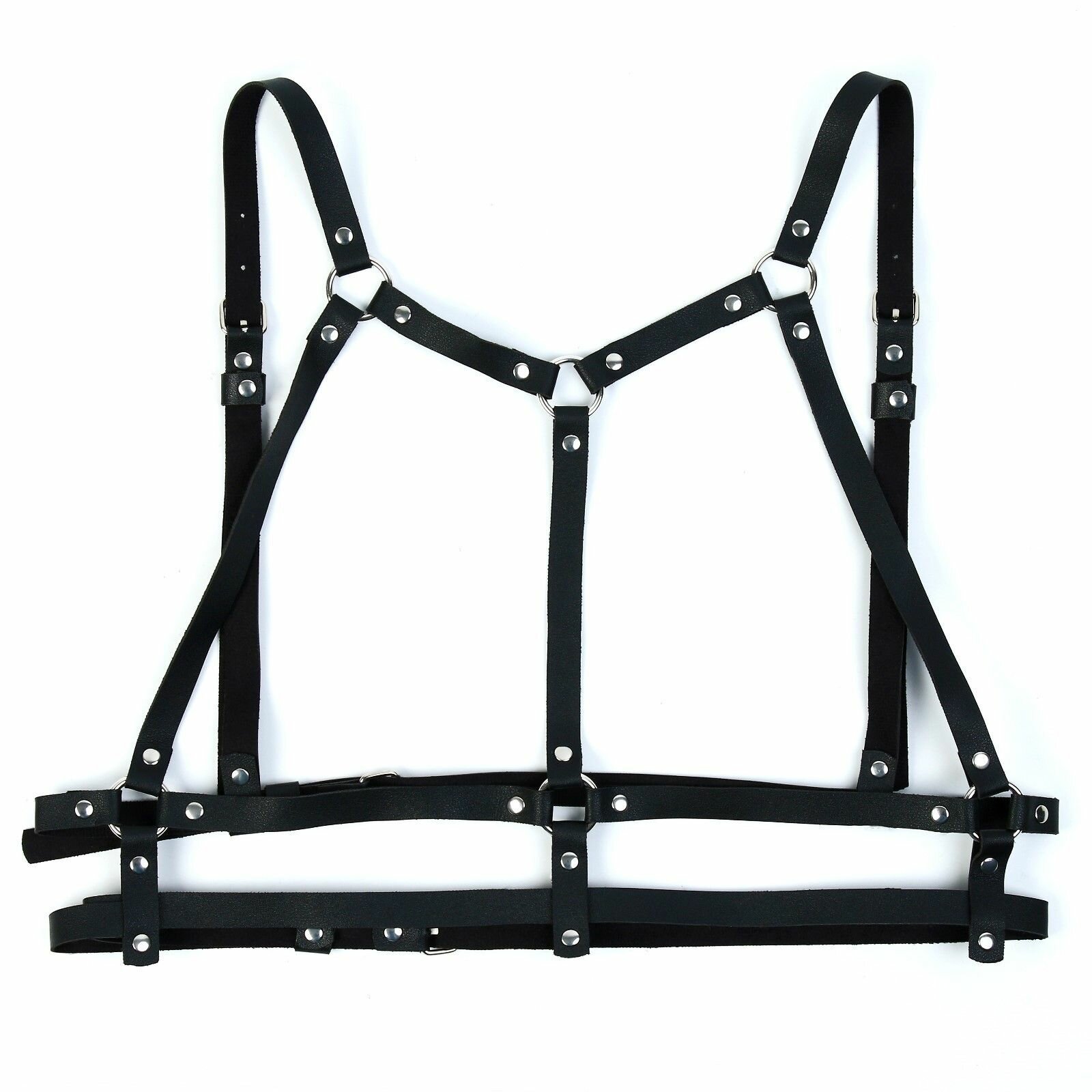 Портупея БДСМ Оки- Чпоки, женская, на грудь, экокожа, размер OS, черный