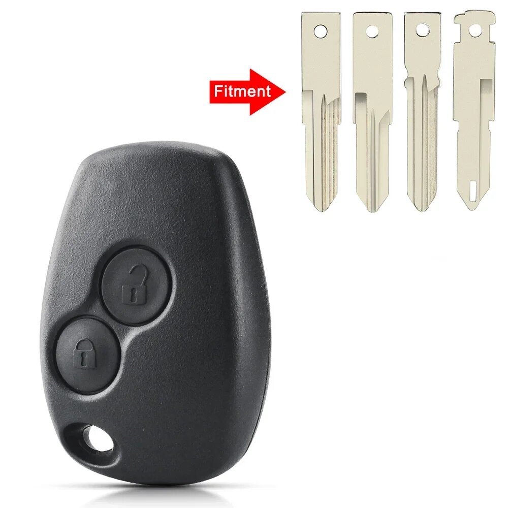KEYYOU 10 шт, 2 кнопки, чехол для автомобильного ключа для Renault Trafic Vivaro Primastar Movano Kangoo 2 Clio NE72/VAC102/VA2, необрезанное лезвие