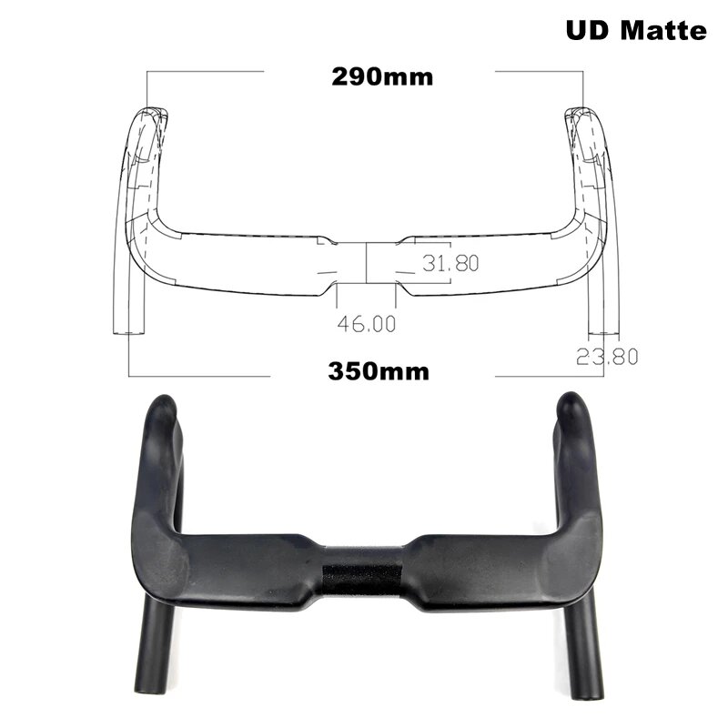 BIKEDOC HB23 Карбоновый руль для трековых велосипедов HB23 350mm UD Matte