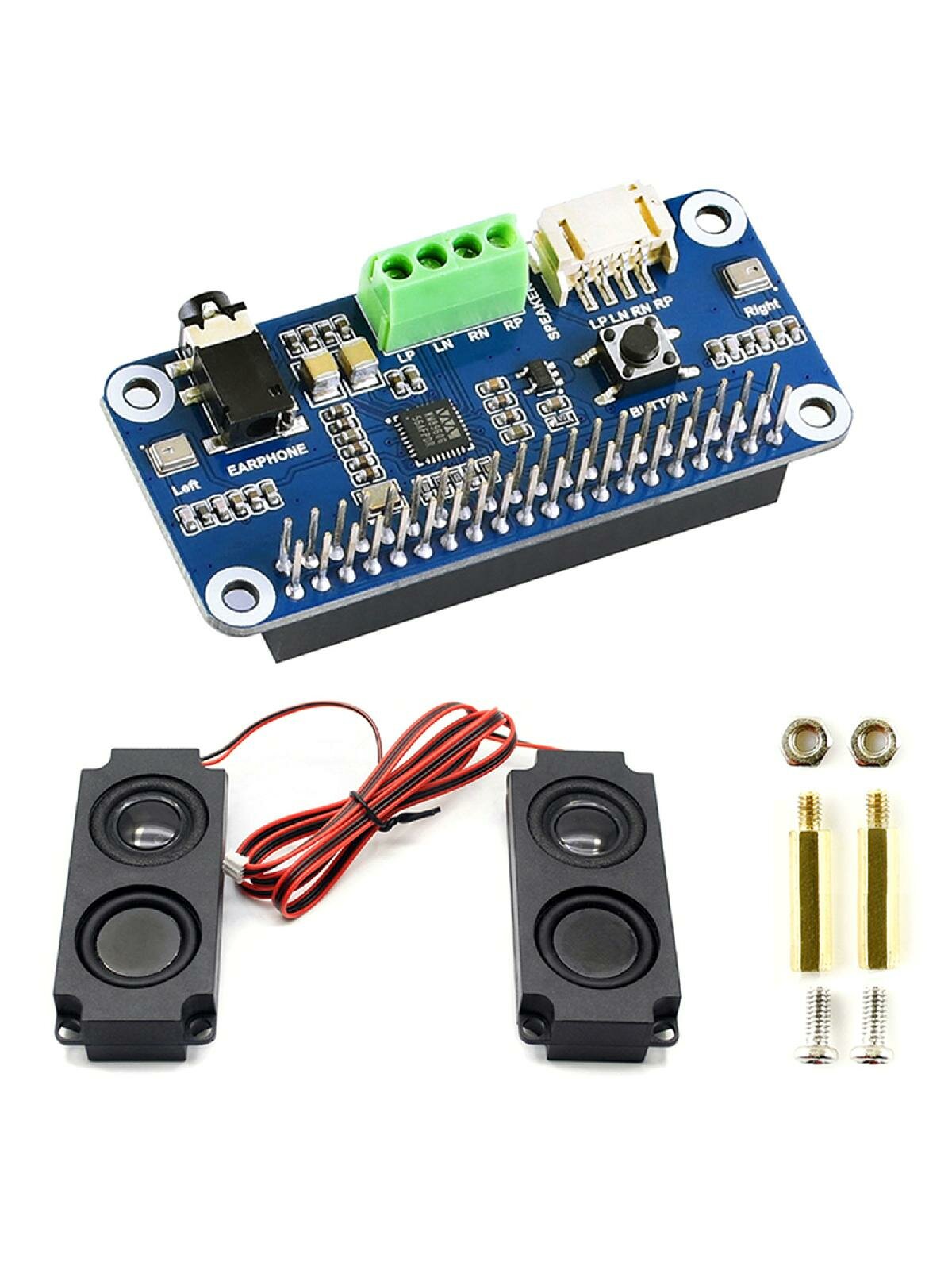 For RaspberryPi Hifi Sound Card WM8960 Audio HAT Encoding Decoding Record Drive Speaker Expansion for 4B 3B+ 3B