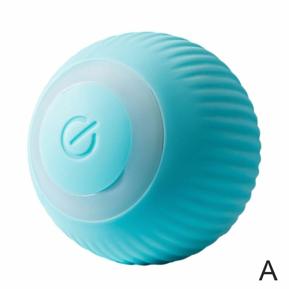 Умный робот-мяч для кошек и собак. Светящийся автоматический шарик катающийся и вращающийся сам по себе на аккумуляторе и USB зарядкой. Интерактивная электрическая игрушка-дразнилка