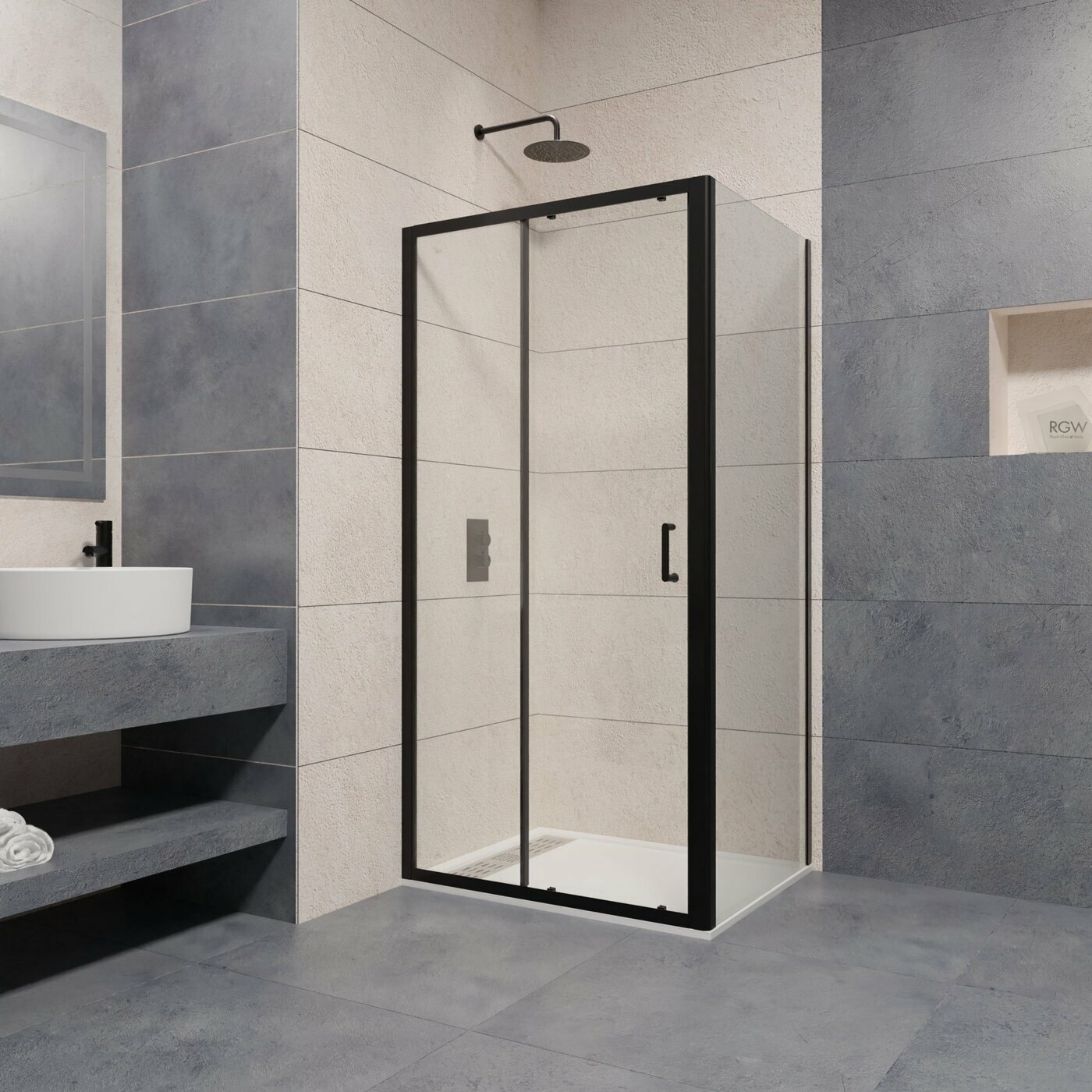 Душевой уголок RGW PA-74B (PA-14B + Z-050-2B) 140х80 стекло прозрачное