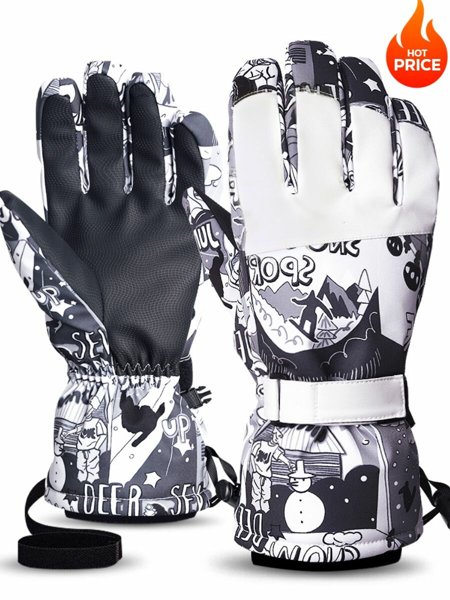 Теплые зимние перчатки для катания на лыжах, мужские и женские