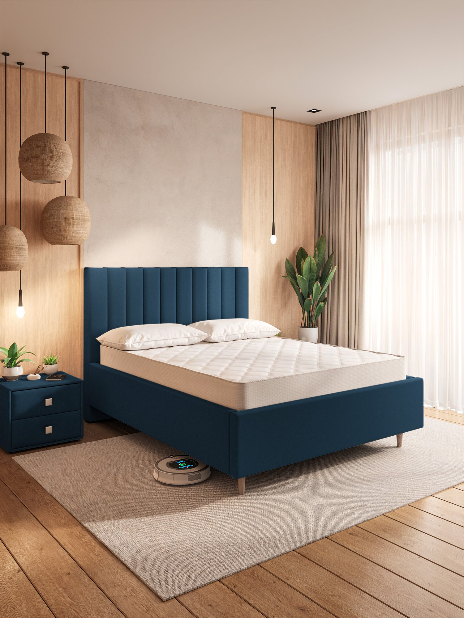 Кровать двуспальная 180х200 с подъемным механизмом, Марсель с мягким изголовьем для дома и спальни, ортопедическое основание, ящик для белья