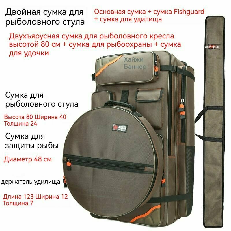 Рюкзак рыболовный с чехлом под удочку и садок Pirate Flag