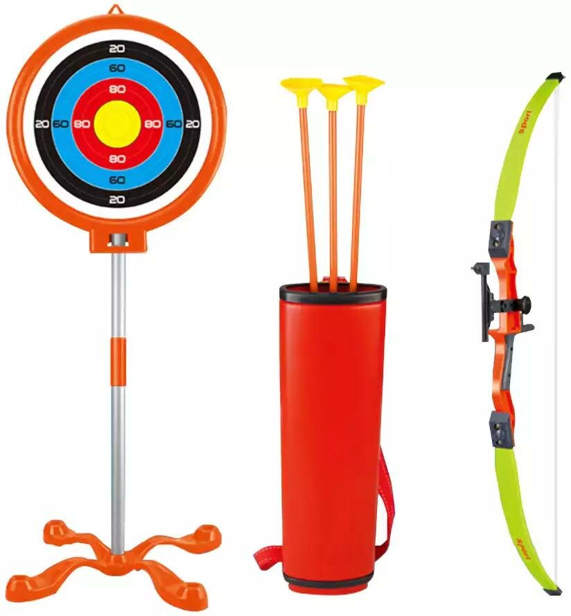 Лук со стрелами КНР колчаном и стойкой с мишенью, длина 75 см