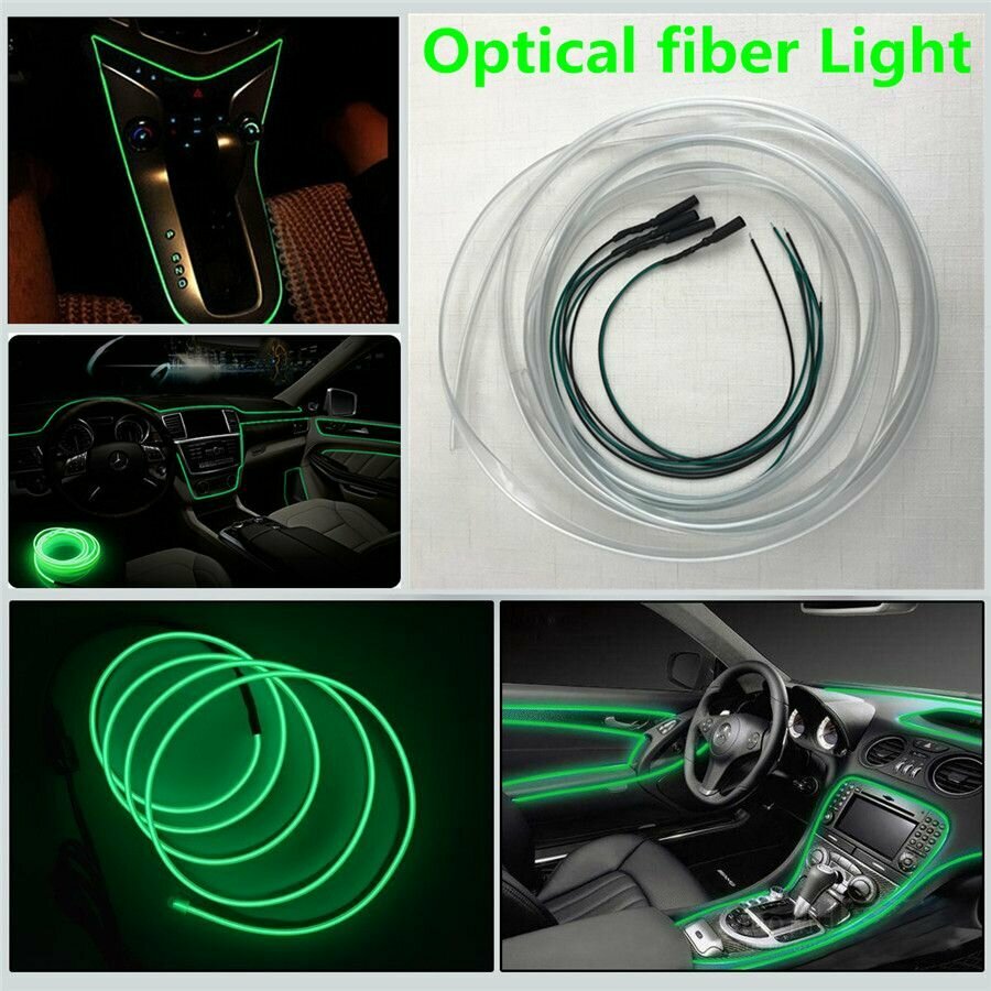 4 источника света + 4 метра оптоволокна - зеленый свет