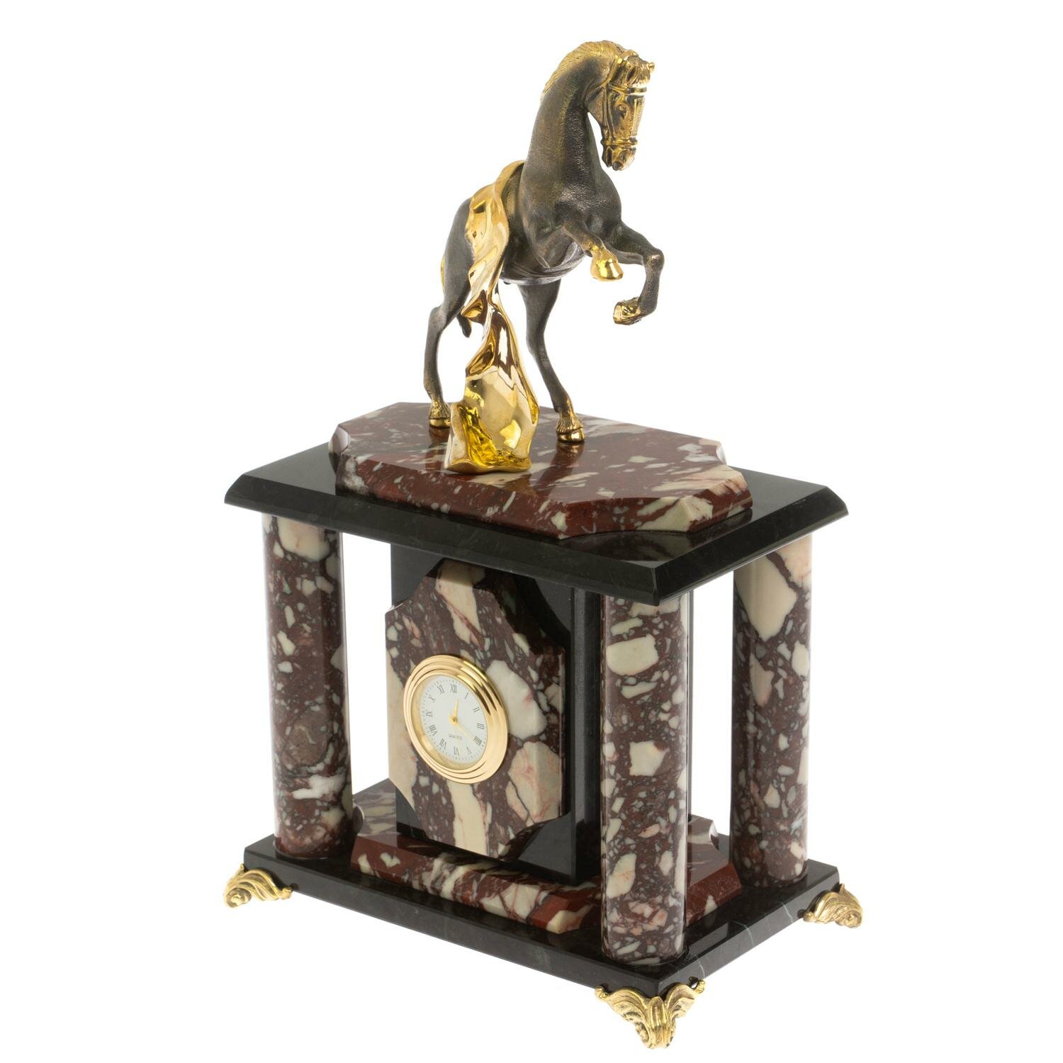 Часы "Конь с попоной" креноид бронза