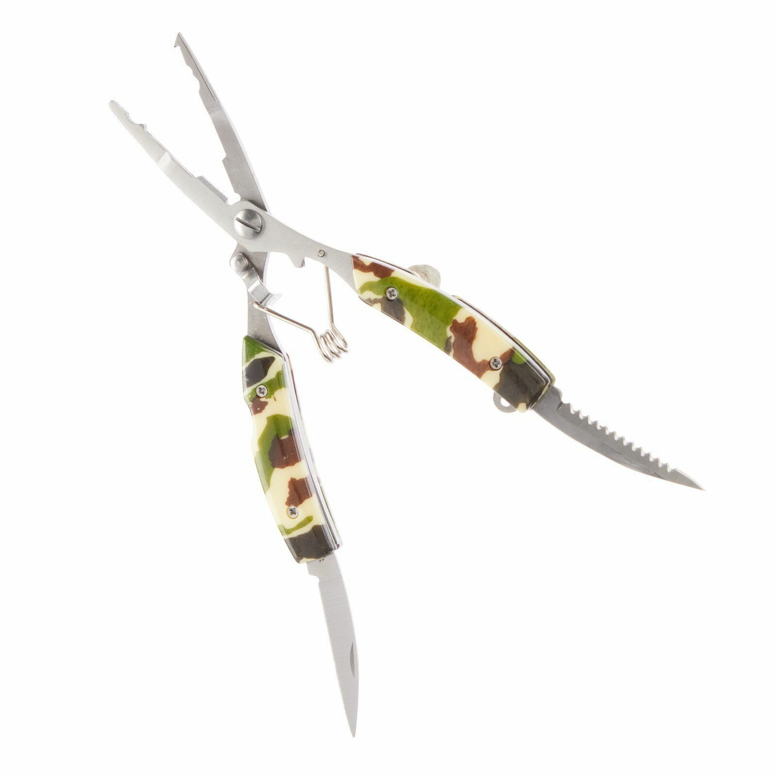 Мультитул 5в1 рыболовный, камуфляж 16 см, вид: мультитулы, цвет: камуфляж