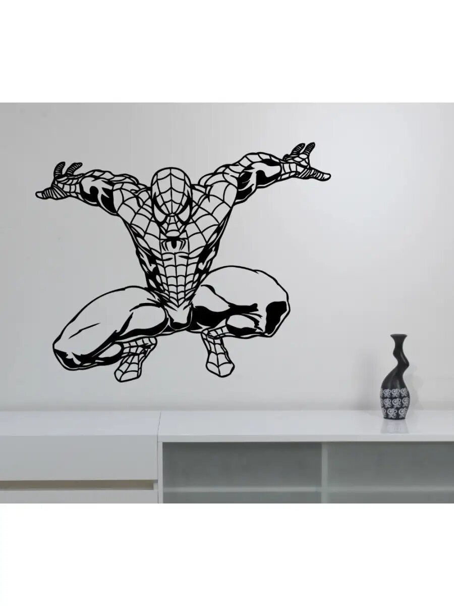 Наклейка на стену для декора интерьерная Человек Паук