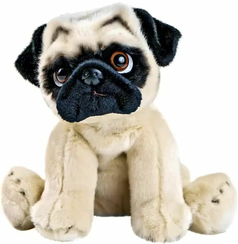 Мягкая игрушка Oubaoloon "Собака Мопс Мачо", 30 см, набивная, от 3 лет
