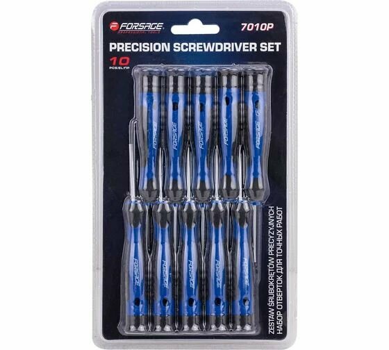Отвертки для точных работ, набор 10 предметов FORSAGE