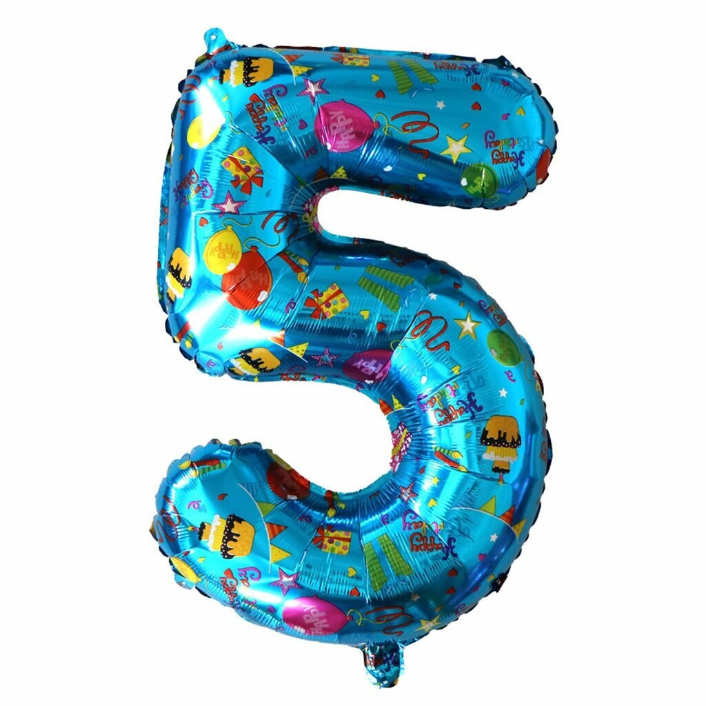 32-дюймовый синий номерной шар для дня рождения большой размер алюминиевая фольга