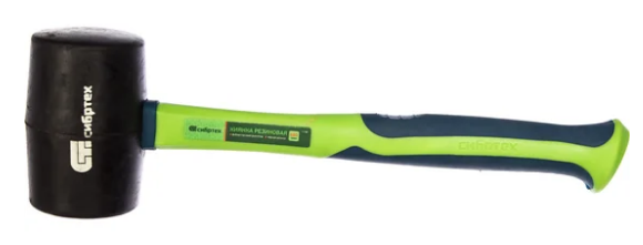 Киянка резиновая, 680г, черная резина, фибергласовая рукоятка// сибртех