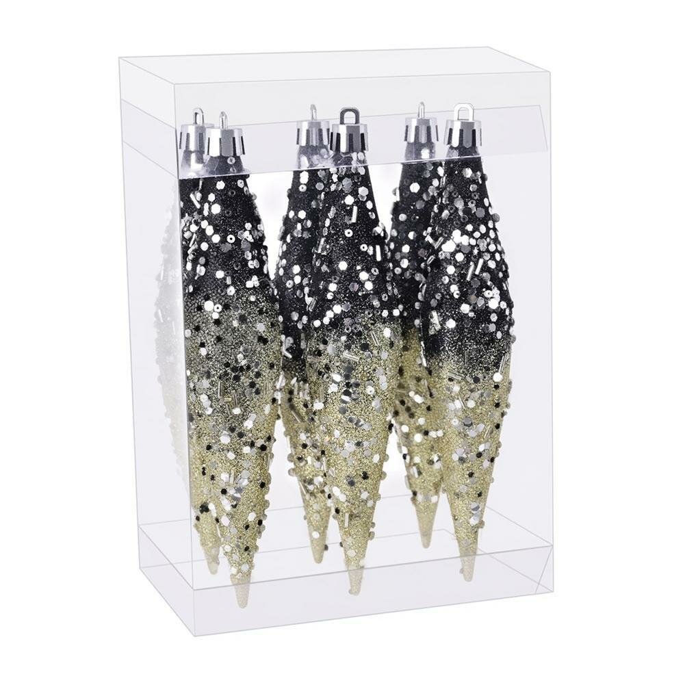 Рождественские блестящие шары для украшения елки,6 шт.