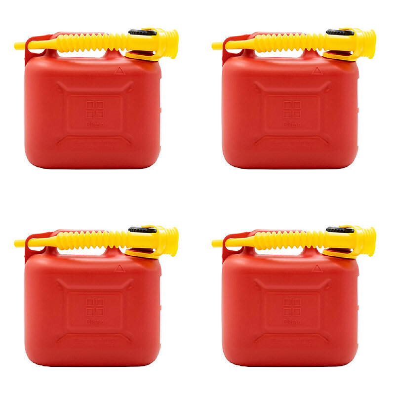 Канистра для технических жидкостей 5 л пластиковая красная (4 шт.)